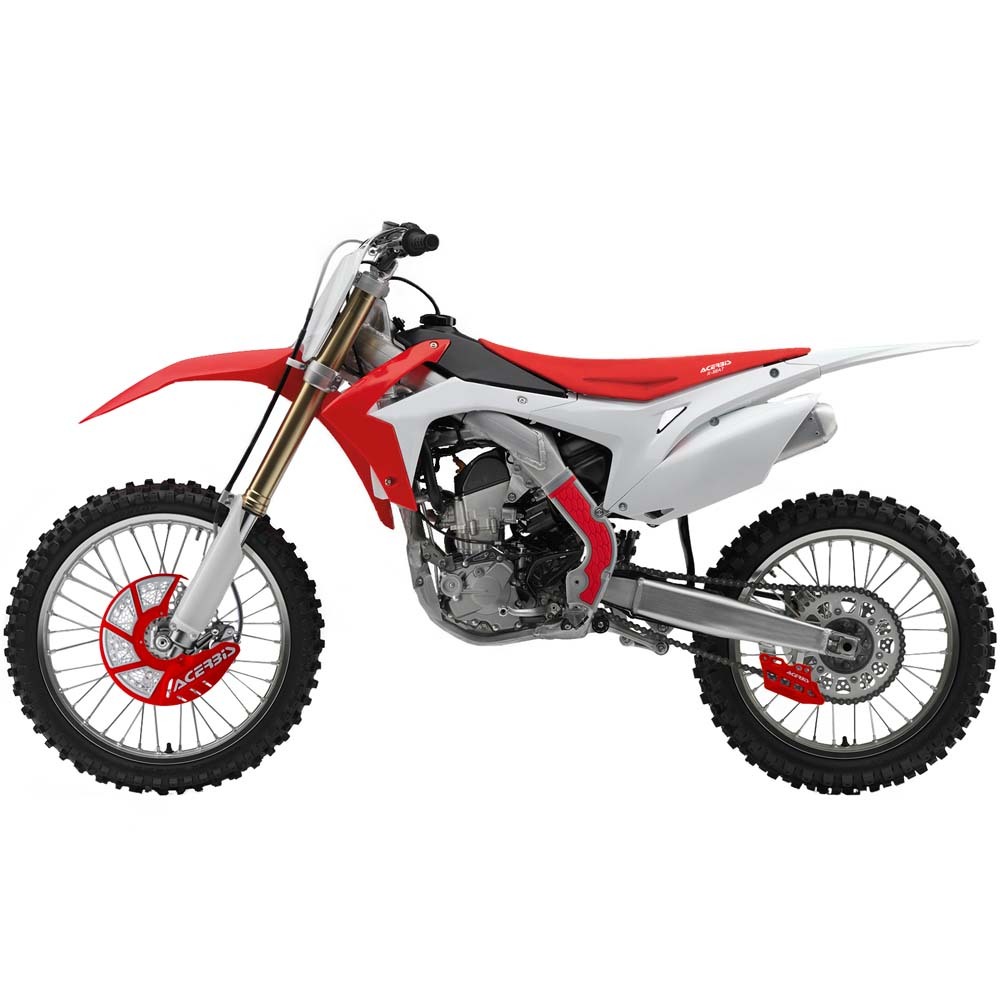 Acerbis Honda CRF250R/CRF450R X-Grip Silver/Red Frame Guards at MXstore