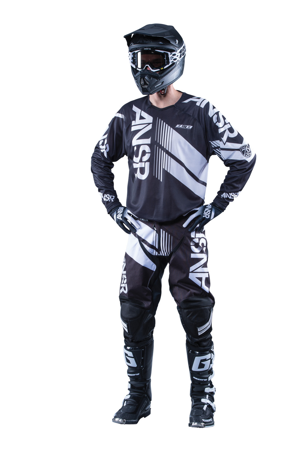 Answer NEW 2016 Mx Elite Black White BMX MTB Dirt Bike ANSR Motocross ...