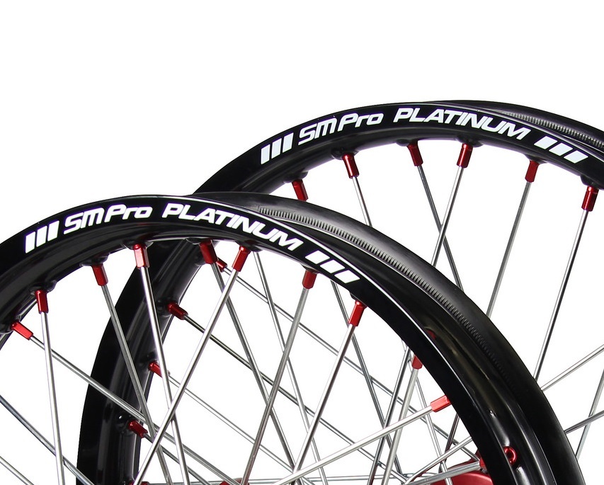 SM Pro Honda CRF250R/CRF450R Black/Red Platinum Wheel Set - SM Pro Wheels