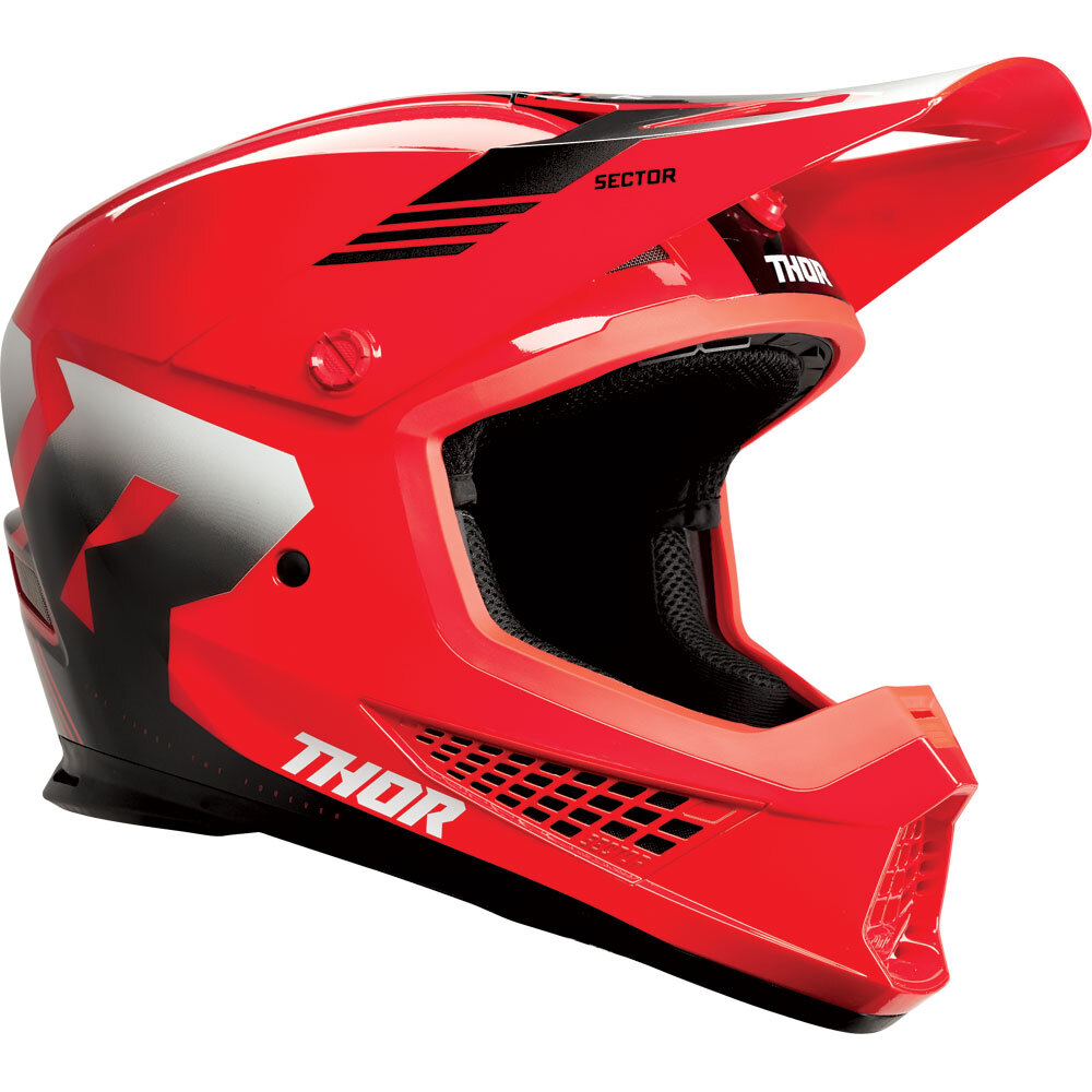 Thor 2025 Sector 2 Carve Red/White Helmet at MXstore