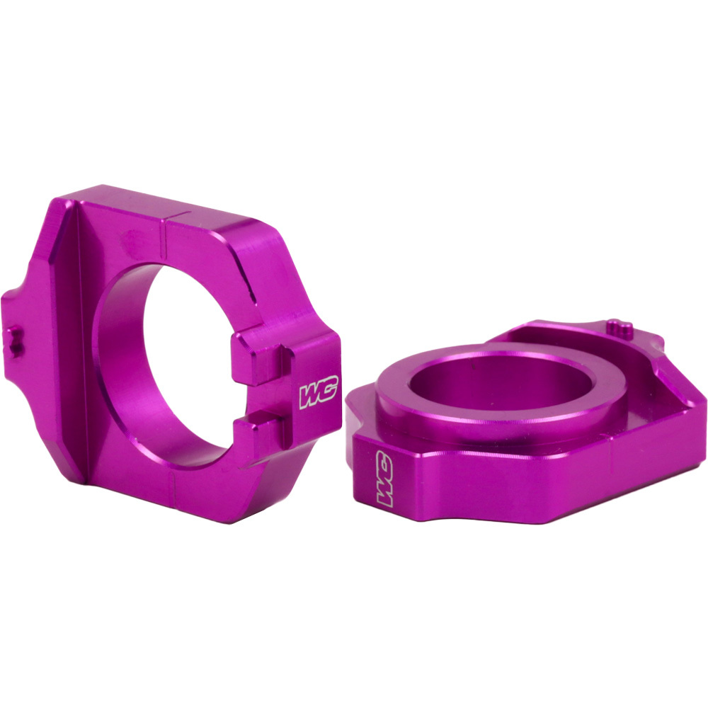 Works Connection Yamaha YZF 02-08 YZ/WRF 02-25 Purple Elite Axle Blocks ...