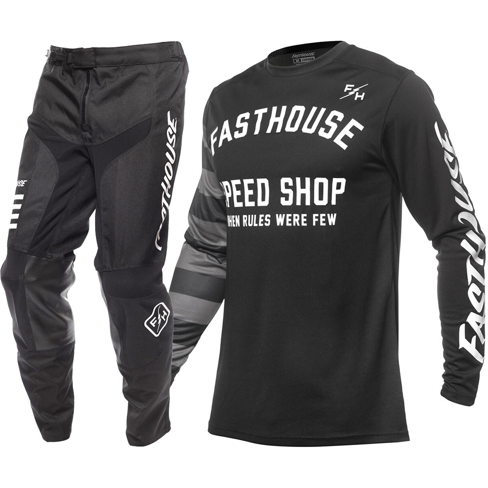 Fasthouse 2024 Carbon Eternal Black/Black Gear Set at MXstore