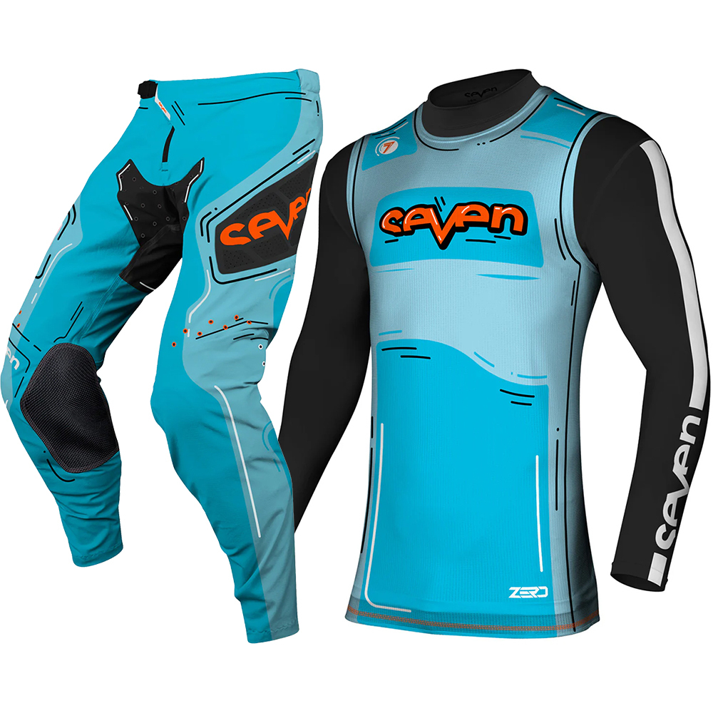 Seven 25.1 Zero Hijack Black/Cyan Kids Gear Set at MXstore