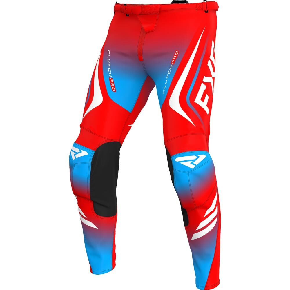 FXR 2025 Clutch Pro Red/White/Cyan Pants at MXstore