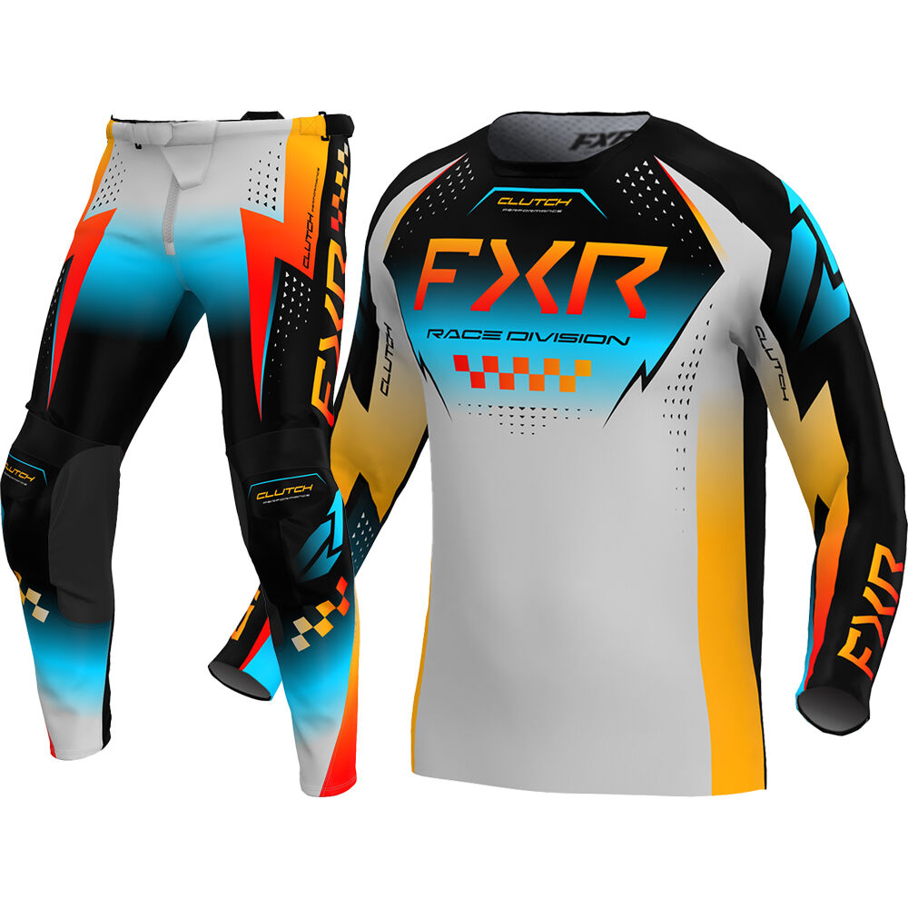 FXR 2026 Clutch Pro Grey/Sky/Orange Gear Set at MXstore