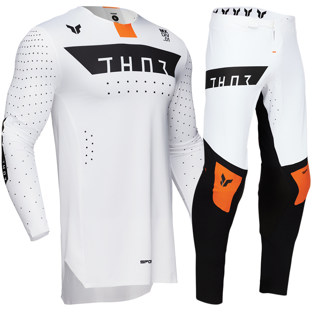 Thor 2025 Sportmode Rogue White/Orange Gear Set at MXstore