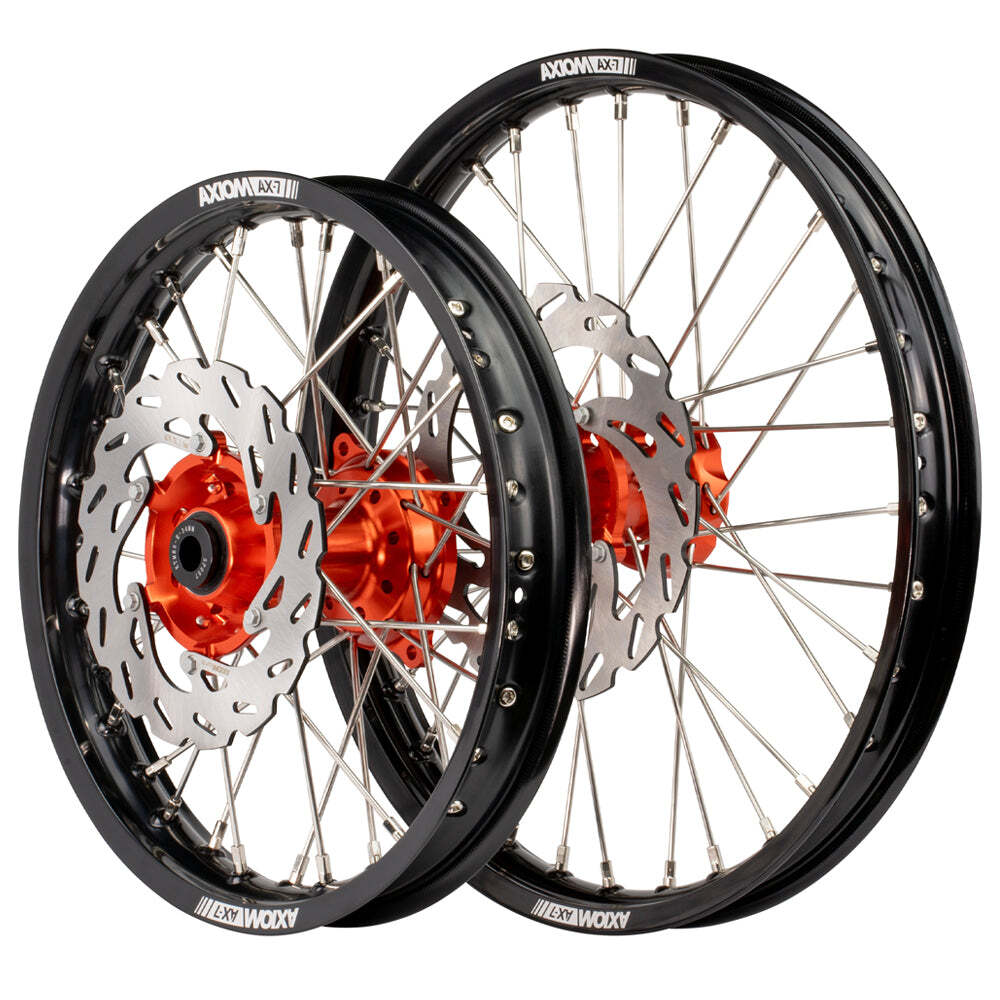 Axiom KTM 85 SX BW 21-24 19"/16" Black/Orange Wheel Set w/Discs at MXstore