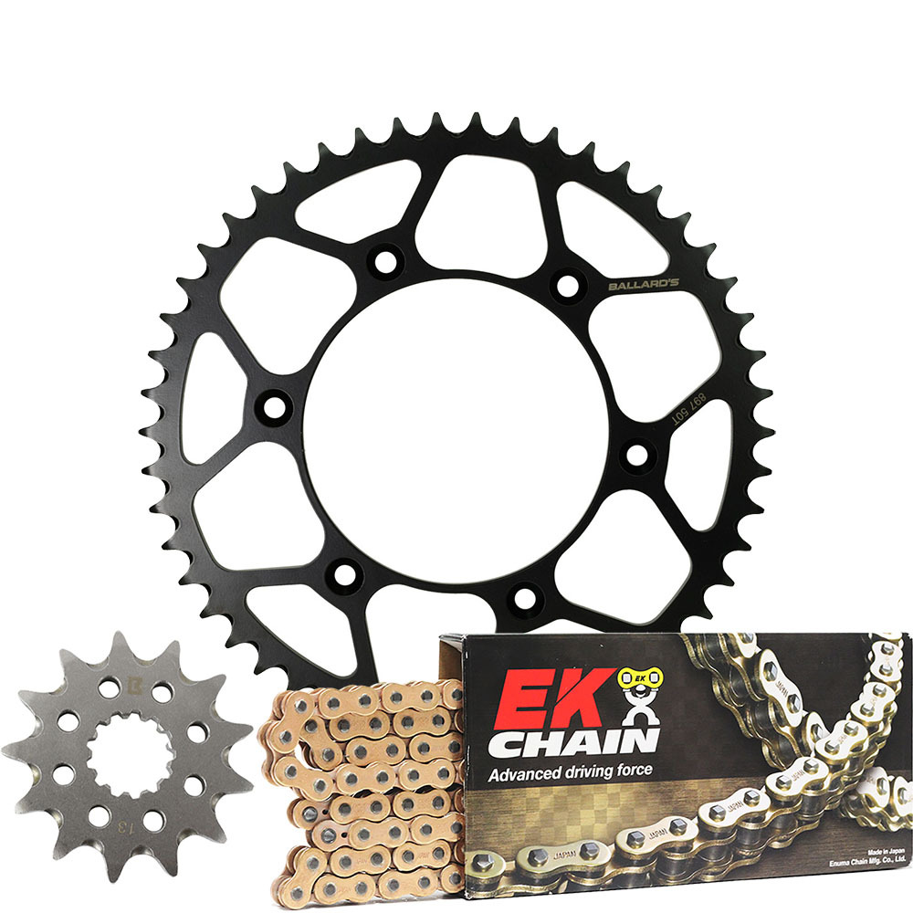 Ballards Yamaha YZ250/YZ450F Black Steel Sprocket & Gold MX Race Chain ...