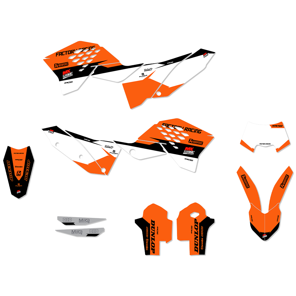Ninetwo Decals KTM 125-530EXC/EXC-F 08-11 Black Orange w/ White BGS ...