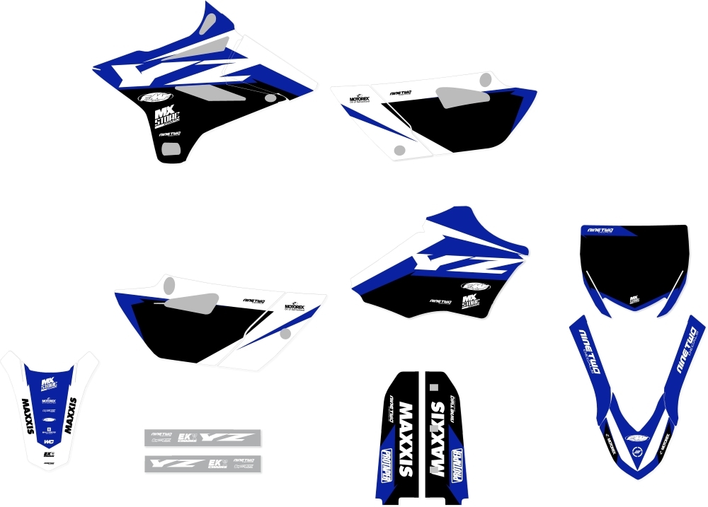 Ninetwo Decals Yamaha YZ85 15-21 White Blue w/ Black BGS Graphics Kit ...