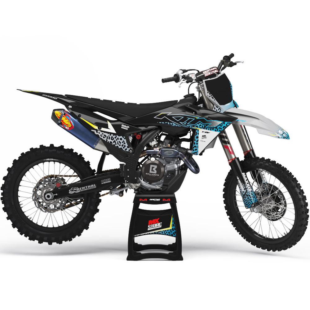 Ninetwo Decals KTM 85SX 13-14 Teal Grey w/ Black BGS Leopard Graphics ...
