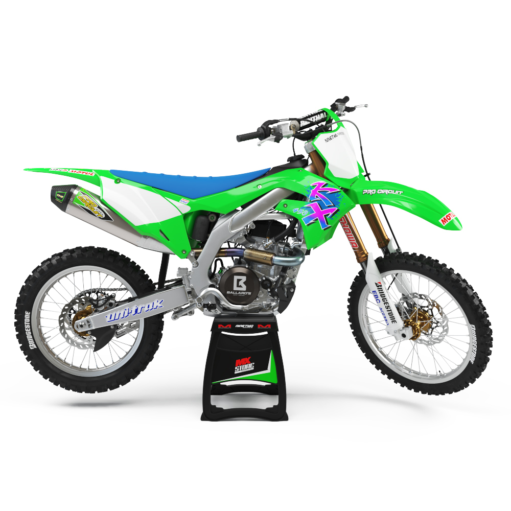 Ninetwo Decals Kawasaki KLX450R 07-24 Retro50 w/ White BGS Graphics Kit ...