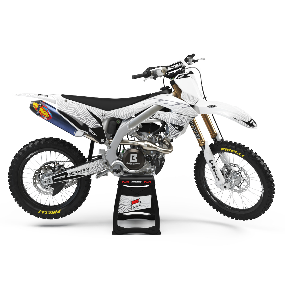 Ninetwo Decals Kawasaki KX250F 13-16 White Zebra Graphics Kit at MXstore