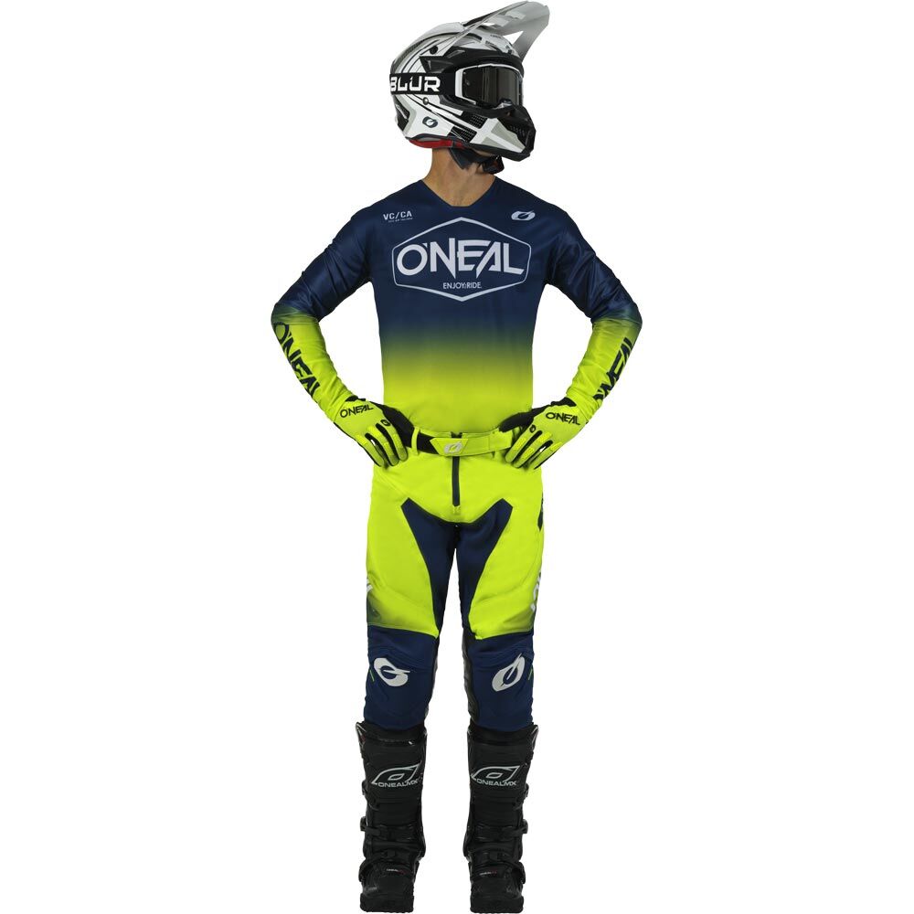 Oneal 2026 Mayhem Hexx Blue/Neon Yellow Gear Combo at MXstore