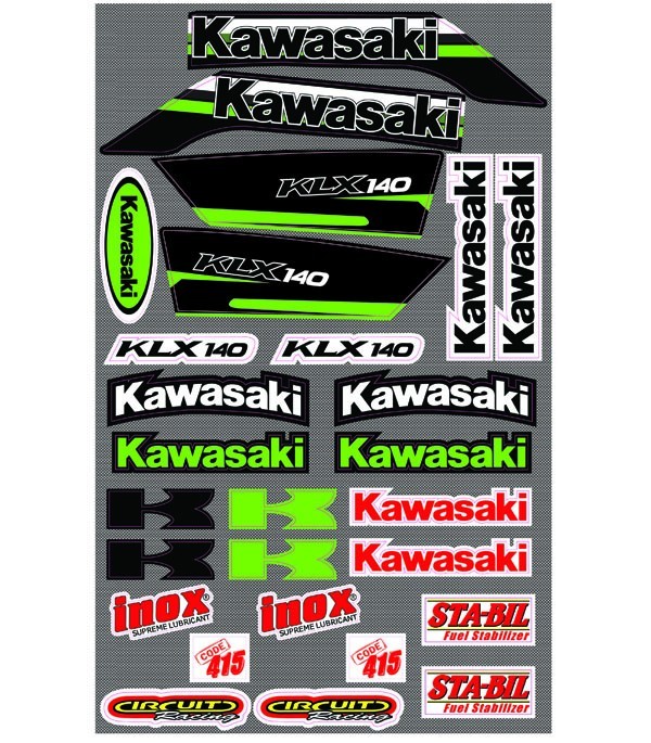 MCS Kawasaki KLX140 Economy Graphics Sticker Kit at MXstore