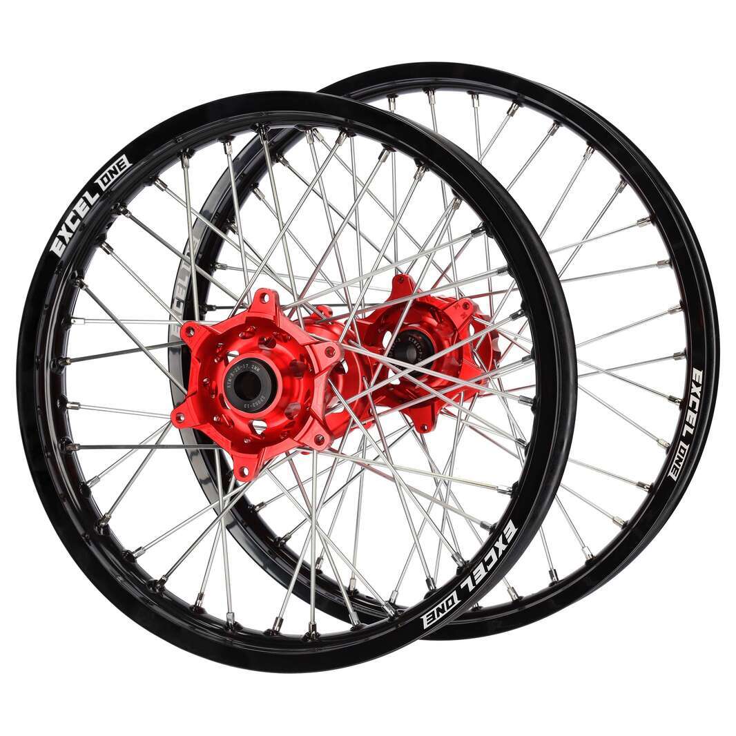 SM Pro/Excel One GAS GAS MC/MCF 21-23 21"/19" Red Wheel Set - SM Pro Wheels