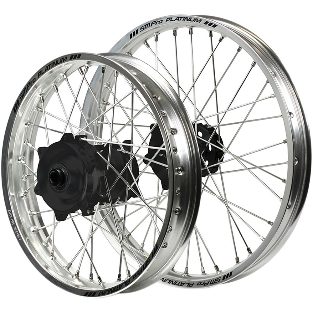 SM Pro Platinum Suzuki DR650SE 06-21 21"/18" Silver/Black Wheel Set ...
