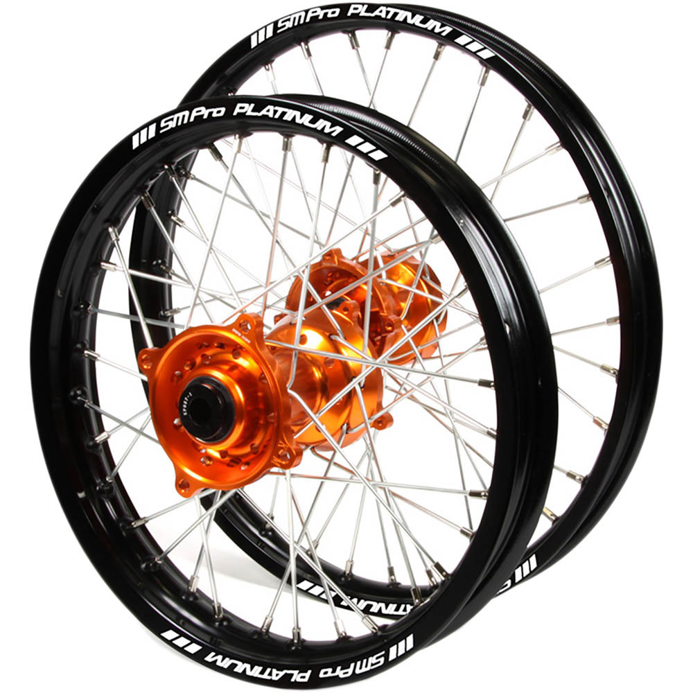 SM Pro Platinum KTM 50 SX 14-23 12"/10" Black/Orange Wheel Set - SM Pro ...