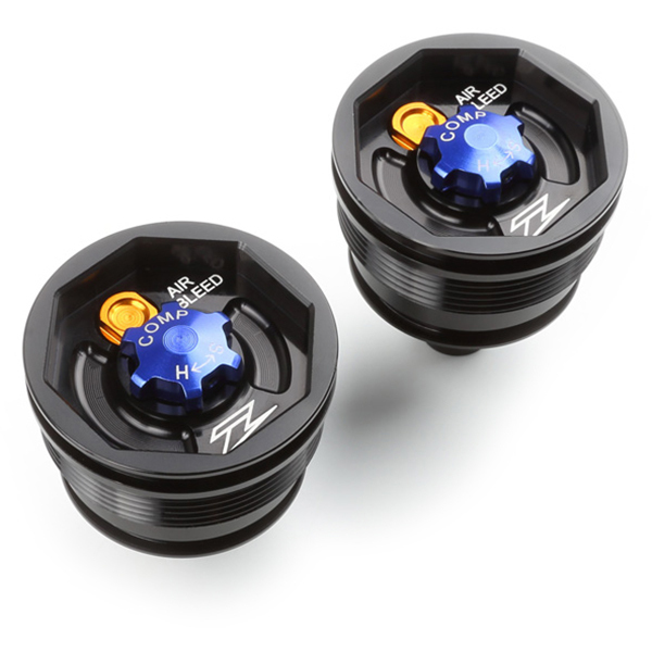 ZETA Kawasaki/Suzuki Black Showa SFF Air Front Fork Caps - Zeta