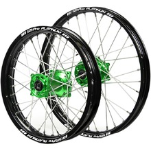 SM Pro Kawasaki KX65 00-17 Black/Green Platinum Wheel Set - SM Pro Wheels