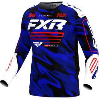 FXR 2025 Clutch Blue Camo/Red Kids Gear Set at MXstore